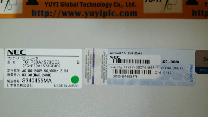 NEC FC-PM FC-P30A/S73CE3 B - 裕益科技自動化設備可程式編碼器PLC分散式控制系統DCS